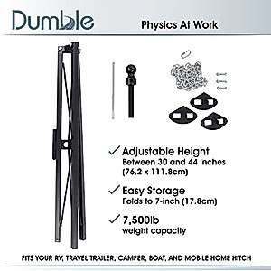 Dumble Gooseneck RV Stabilizer Tripod - 2-5/16in Ball Joint 7500lb Cap 5th Wheel Tripod Stabilizer Adjustable Jack