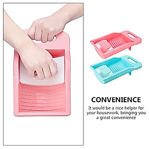 Happyyami 2pcs with washboard underwear washboards underwear wash basin washboard for hand washing clothes hand washboard kid socks hand-washed washboard non-slip pp travel clothing