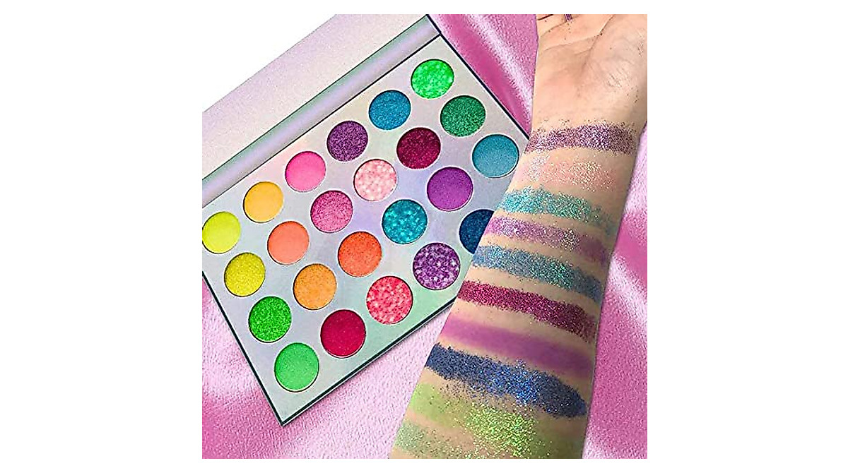 POZILAN Glow in the Dark Eyeshadow Palette - Neon UV Bright Colors