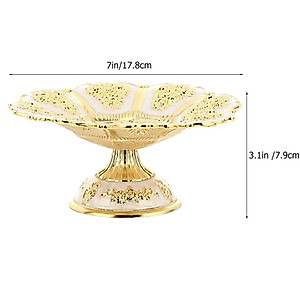 UPKOCH Buddhist Fruit Tray Offering Plate Footed Fruit Bowl Decorative Centerpiece Pedestals Bowl for Home Restaurant Party Fruit Candy Golden