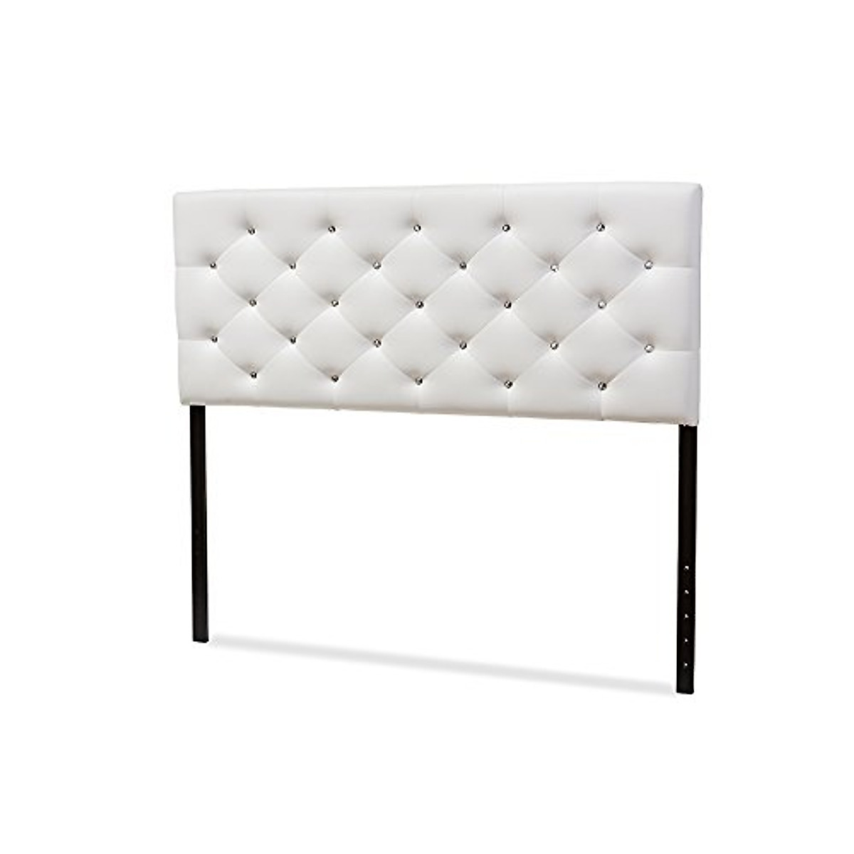 Baxton Studio Viviana Modern and Contemporary Black Faux Leather Upholstered Button-Tufted Full Size Headboard