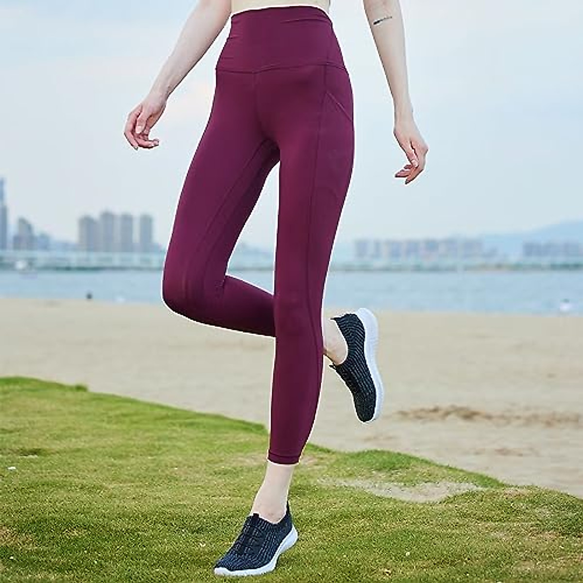 TIOSEBON Women's Lightweight Casual Walking Athletic Shoes Breathable Running Slip-On Sneakers for Jogging Workout 7 US Deep Gray