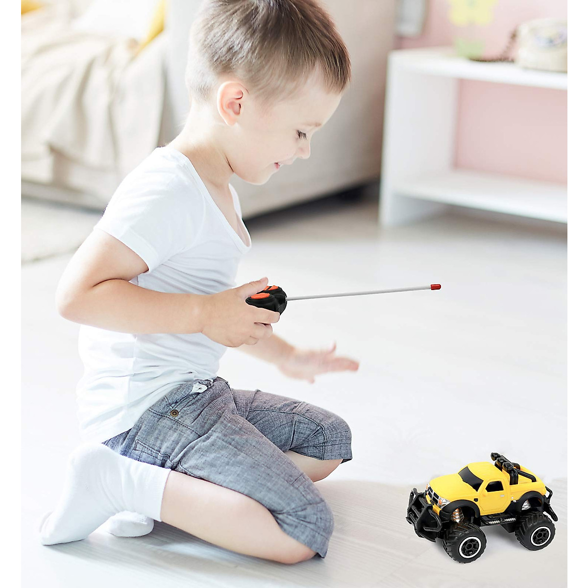 Click N' Play Remote Control Car, Mini Pickup Truck, Rock Crawler Radio Control Vehicle, Brown/a