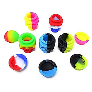 Honbay 5PCS Silicone Skull Shape Wax Concentrate Containers Non-Stick Silicone Oil Storage Jar Mini Container for Multi Use (3ml)