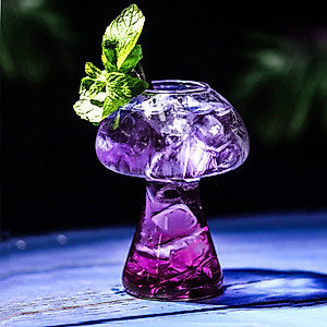 ZUDKSUY Cocktail Glasses Wine Glasses Set of 2 Mushroom Accessories Glasses 250ML Mushroom Accessories Glass Cup Personalised Wine Glasses