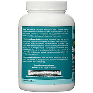 Jarrow Formulas Saccharomyces Boulardii Probiotics + MOS 5 Billion CFU Probiotic Yeast for Intestinal Health Support, Gut Health Supplements for Women and Men, 180 Veggie Capsules, 180 Day Supply