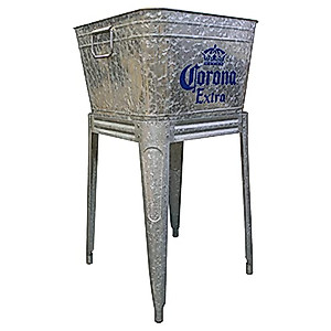 Leigh Country Corona MC 47940 Galvanized Steel 42 Qt. Extra Tub with Stand, Silver