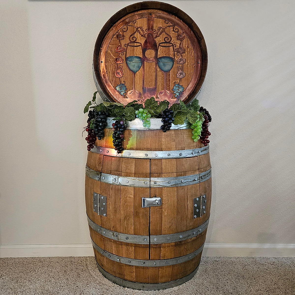 1/2 Wine Barrel Storage Cabinet
