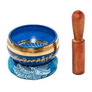 3.7" Tibetan Chakra Singing Bowl Set with Mallet and Carry Bag by Trademark Innovations