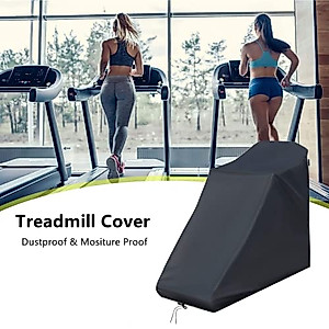 Rilime Treadmill Cover, Waterproof Outdoor Treadmill Covers with Drawstring, Upgrade Dust Proof Heavy Duty Non-Folding Running Machine Cover for Indoor Outdoor