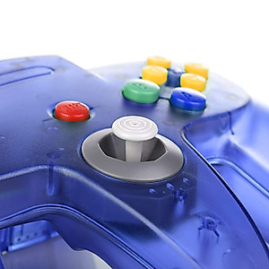 2 Pack N64 USB Controller, miadore USB Retro N64 Gamepad Joystick Raspberry Pi Controller for Windows PC MAC Linux (Clear Blue)