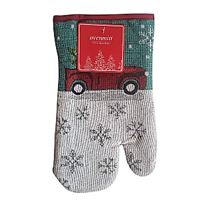 Seasonal Holiday Kitchen Linen Set Placemats Napkins Pot Holder Oven Mit (4 Retro Pickup Truck Towels w Pot Holder & Oven Mitt)