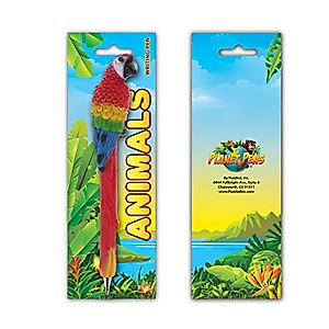 Planet Pens Red Parrot Novelty Pen - Fun Unique Kids and Adults Ballpoint Pen, Tropical Wildlife Animal Writing Pen Instrument For School & Office Desk Decor Accessories