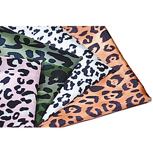 Satin Print Fabric Cheetah Pattern for Craft and Decoration (1Yd, Pink&Black)
