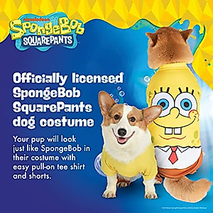 SpongeBob SquarePants for Pets Halloween Tee & Shorts for Dogs - Fun and Cute Halloween Costumes for Dogs - Officially Licensed Spongebob Squarepants Pet Products, Spongebob Dog Outfit Large, Yellow