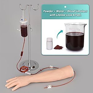 MedEduQuest Intravenous Practice Arm Kit for Nursing Student，Phlebotomy Practice Kit Latex-Free with Portable Case（Education Use Only）