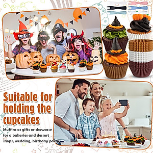 Uiifan 25 Pcs x 6 Counts Stackable Cupcake Carrier Holders with 300 Cupcake Liners and 150 Spoons, Plastic Cupcake Boxes for 6 Cupcakes Clear Disposable Container with Detachable Tall Dome Lid
