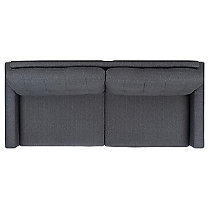Safavieh Couture Home Gneiss Mid-Century Modern Slate Grey and Dark Brown Tufted Sofa