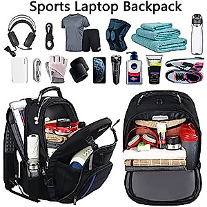 Jiefeike Travel Laptop Backpack, 17.3inch Extra Large for Men Women,Basketball Backpack with USB Charging Port RFID Anti Theft TSA Approved,School College Student Bag
