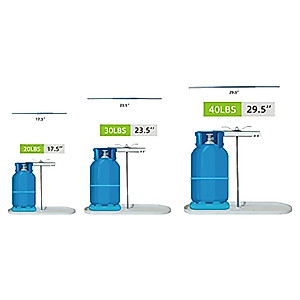 RVPNR RV Dual Propane Tank Mounting Rack 40lb,30lb and 20ld Tanks for Camper and Travel Trailers with Different Connecting Pipes, Black, White, Grey or Red Options (White)