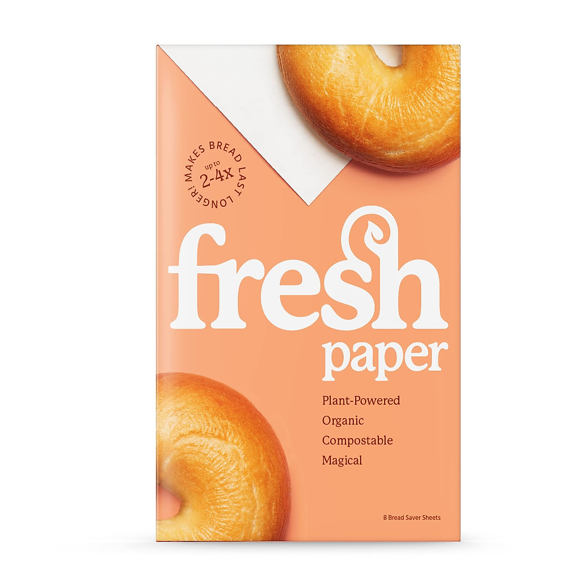 FRESHPAPER Keep Baked Goods Fresh, 16 Reusable Food Saver Sheets for Bread, Bagels, Muffins, Cookie Storage, Healthy Meal Prep, BPA Free, 2 (8 Sheet) Packs, Made in The USA