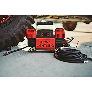 Portable Automatic Air Compressor 12V Battery Powered Lightning Bolt TotalControl True Dual Air Compressor