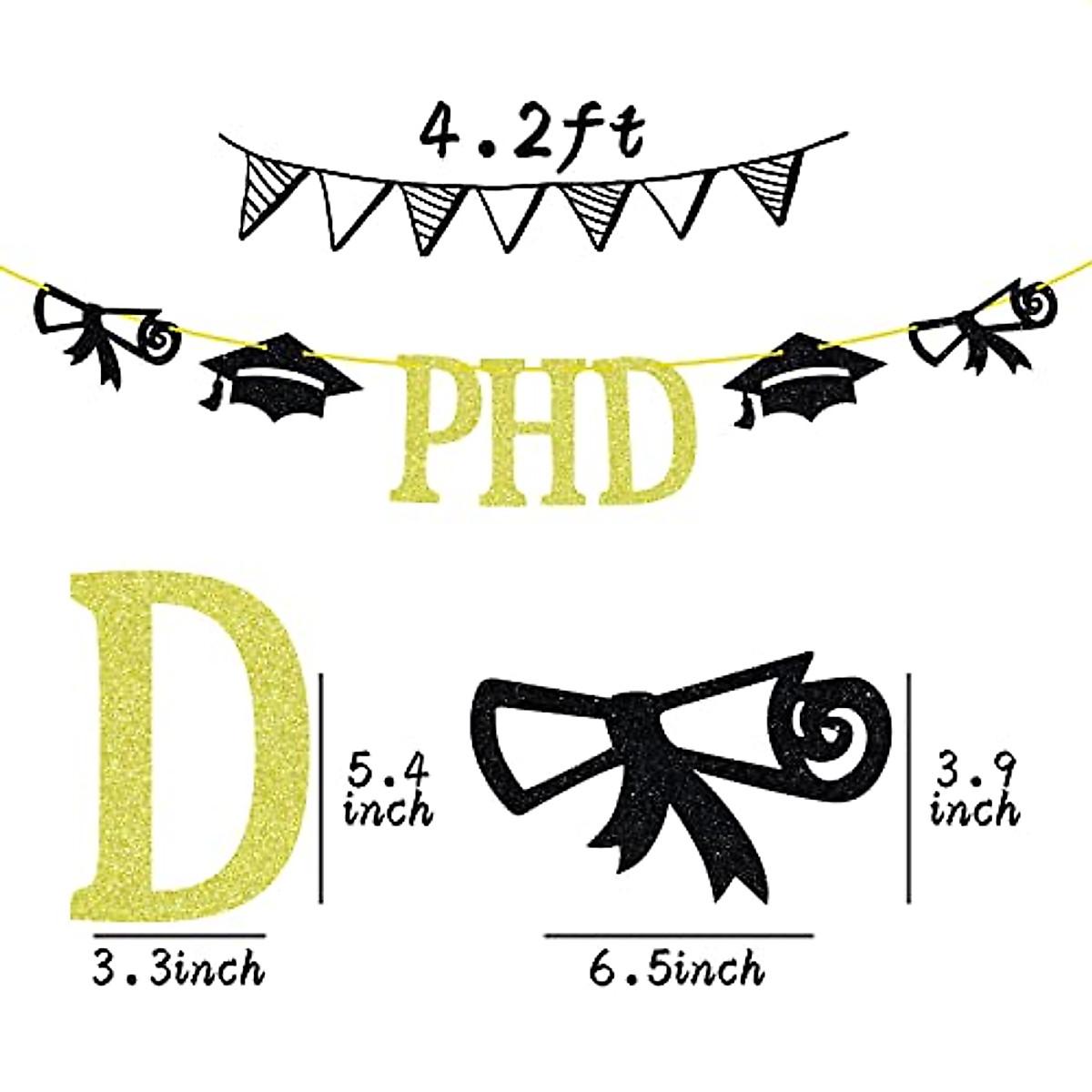 Gold Glitter PHD Banner, You PHDid It/Congratulations PHD/Congrats PHD/Congrats Doctor, Graduations Party Decorations Supplies