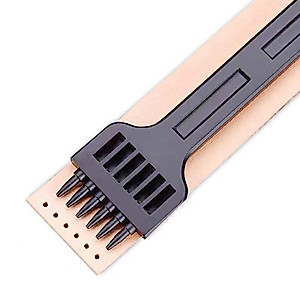 Citian Leather Round Hole Punching Tool 4mm 2/4/6 Claw Tooth Set for DIY Leather Craft (Black)