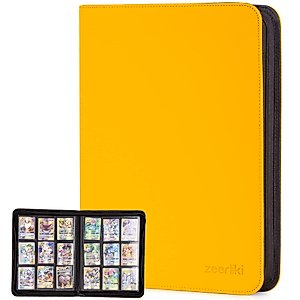 zeerliki 9-Pocket Trading Card Binder, 432 Pockets Game Card Holder Album with Black Sleeves, Side-Loading Pocket Zipper Binder Case for MTG,TCG,Sport Cards,Photocard