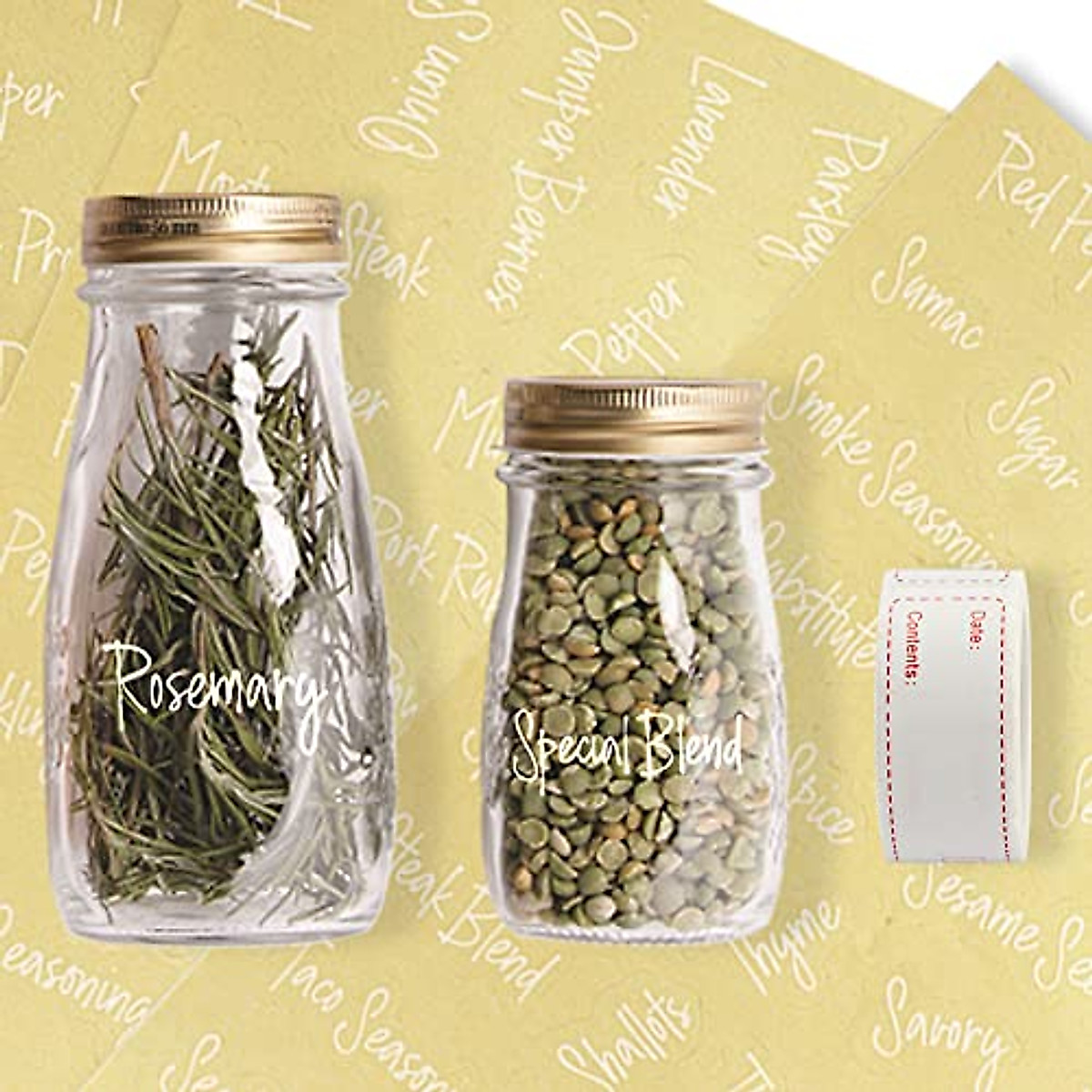 276 Pcs Clear Pantry Labels Set with 125pcs Blank Labels, DIY Food Label Sticker, Water Resistant & Oil Resistant, Pantry Labels for Food Containers, Jars for Flour, Sugar, Oat(Size:401pcs)