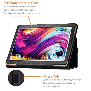 (for DigiLand 10.1 Tablet Case DL1036) Transwon Case for Pritom 10 Inch Tablet Tronpad M10/ Pritom Touch 10 Tablet/DigiLand DL1036 Tablet - Black
