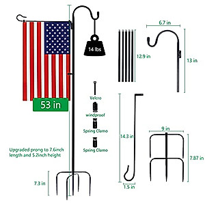 53 inch Garden Flag Pole with Flag with Anti-Wind Clip for Flag Heavy Duty Garden Flag Stand (1 PC, 53 INCH)…
