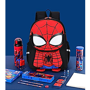 tollaa Toddler School Backpack Cartoon 3D Comic Superhero Kids Backpacks Waterproof Lightweight Kids Schoolbag for Boys Girls-Black