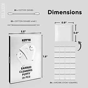 KOTTO 24 PCS Earbud Cleaner Kit, Earbuds Cleaning Putty, AirPod Cleaner Kit, Easily Remove Ear Wax and Dirt from Headphone/Earbud/AirPods/Charging Cases/Laptop/Phone/Earphones/Camera (24 PCS)