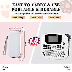 2023 Label Maker Machine, 520B Wireless Bluetooth Portable Label Printer with Label Tape Included Multiple Templates, USB Rechargeable for Christmas Decoration Home Office and Store Organization, Pink