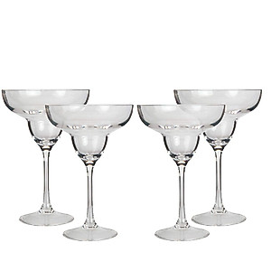 Lily's Home Unbreakable Acrylic Margarita Glasses, Made of Shatterproof Plastic and Ideal for Indoor and Outdoor Use, Reusable, Crystal Clear (10 oz. Each, Set of 4)