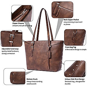 WESTBRONCO Purses For Women Vegan Leather Purses and Handbags Large Ladies Tote Shoulder Bag