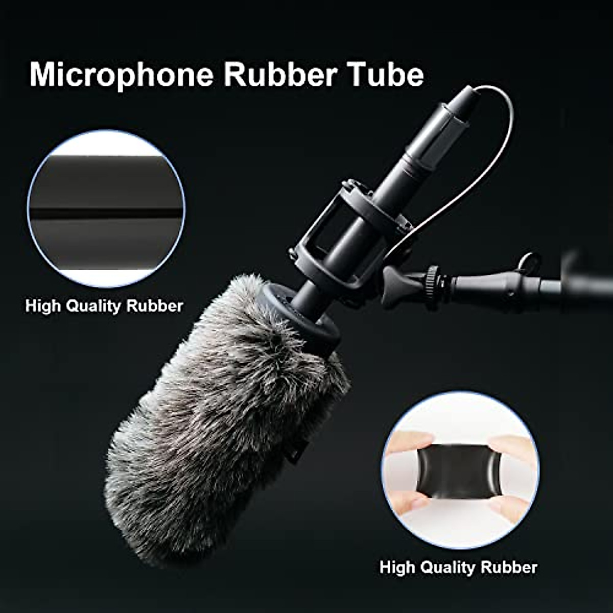 4pcs Microphone Shock Mount Rubber Sleeve, 1.8x0.8inch Sturdy Mic Shock Mount Rubber Spacer Tube Rubber Washer Microphone Accessories Compatible with Most Cameras