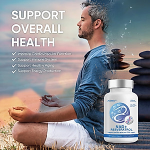 Zenlifer 240 Capsules NAD+ 1000MG Resveratrol Boosting Supplement - More Efficient Nicotinamide Riboside for Cellular Energy Metabolism & Repair, Vitality & Healthy Aging