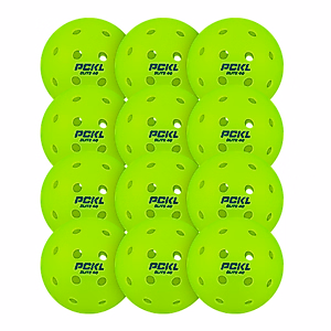 PCKL Elite 40 Pickleball Balls | Tournament and Competition Ball | 4 Pack of Balls | 50 Pack | 100 Bulk Pack | USA Pickleball Approved (12 Pack, Neon Green)