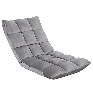 Nouva Gaming Floor Chair Adjustable 14-Position Floor Sofa Bed Foldable Floor Cushions Seating Video Game Chairs Bean Bag Chair Reading Chair for Adults Kids Teens for Bedroom Living Room Indoor,Grey