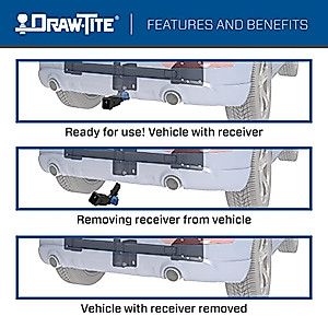 Draw-Tite Hidden Hitch 76905, Completely Hidden Trailer Hitch, 2 in. Removable Receiver, Black, Compatible with 2016-2022 Lexus RX350, 2016-2021 Lexus RX450h