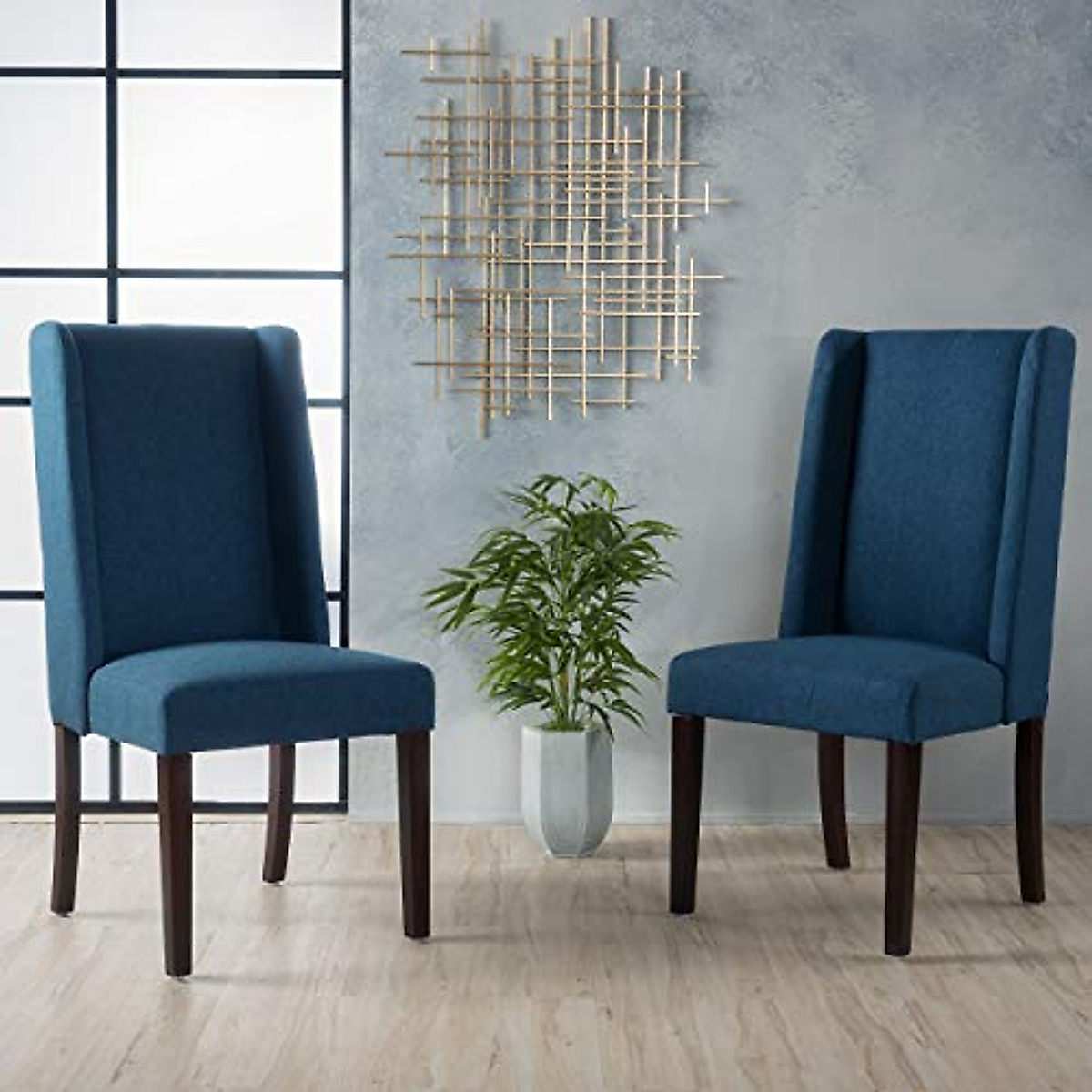 Christopher Knight Home Rory Fabric Dining Chairs, 2-Pcs Set, Navy Blue