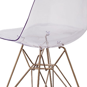 BizChair Ghost Chair with Gold Metal Base