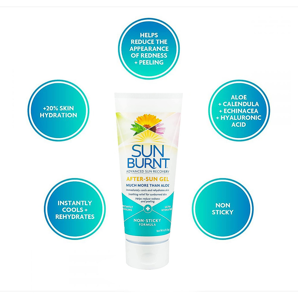 EMCW9 Ultra Hydrating Aloe Vera Gel by Sunburnt 6 Ounce,Clear,SUNB21006