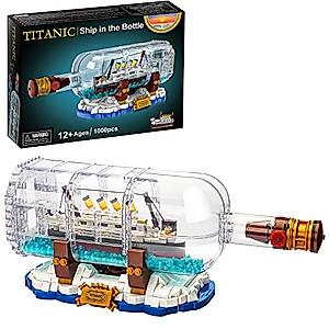 Allupal Titanic Ship in a Bottle Creator Expert Building Kit, Collectible Display Model Set, Creative Gift Toy for Adults and Teens Age 14+ (1000 Pieces)