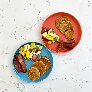 Pomelo Bamboo Plates for Kids, Toddlers and Children - Reusable Bamboo Kids Plates - BPA Free Child and Toddler Plates - Non-Toxic Bamboo Material - Eco-Friendly, Biodegradable and Dishwasher Safe