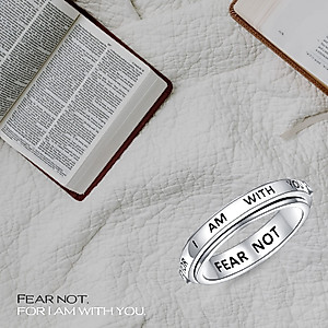 Spinner Ring S925 Sterling Silver Fidget Anxiety Worry Inspirational Band Fidget Relieving Boredom ADHD Autism Rings for Men Women Teens, Precious Metal, Cubic Zirconia