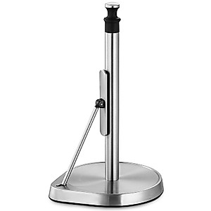 Standing Tear Paper Towel Holder,304 Stainless Steel Tension Arm Paper Towel Holder Countertop Single Paper Towel Holder Easy to Tear Paper Towel Holder for Kitchen & Dining Room Table