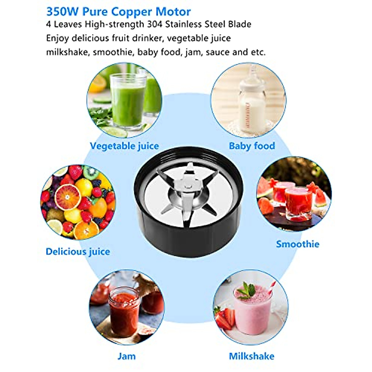 Amateys Personal Blender with Button,Professional Kitchen Blender for Smoothies and Shakes,17oz Portable Smoothie Blender ,Easy Cleaning&Operation,Height 12 Inch Suitable for Travel Carrying or Storage